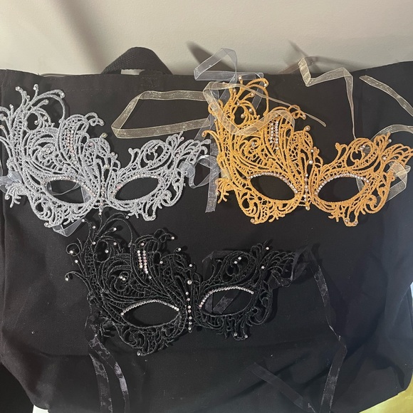 Myseuni | Accessories | Masquerade Masks With Ribbon 3 Colors | Poshmark